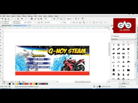 Membuat banner Steam Motor dengan Coreldraw - YouTube