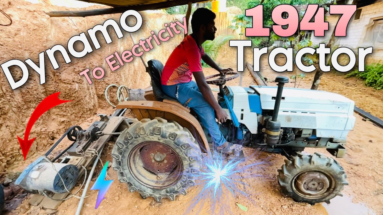 Power generation by dynamo from tractor - YouTube