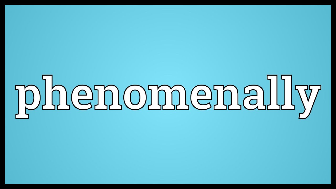 Phenomenally Meaning - YouTube