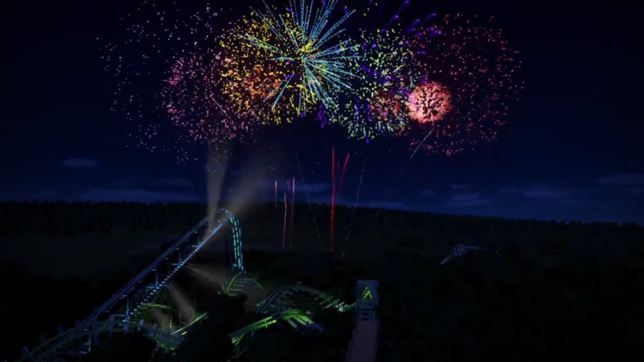 Planet coaster fireworks show | Calvin Harris - Ellie Golding | Outside ...