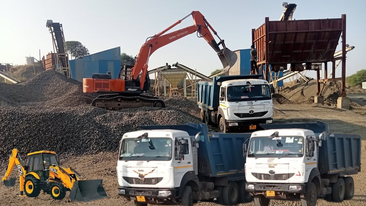 💯 #gadi (loading) #working #machine #tata #hitachi) गाड़ी लोडिंग # ...
