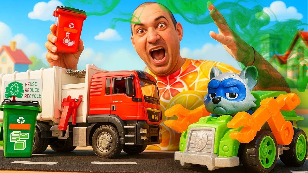 🗑️🚛 El camión de basura hace un gran trabajo | Coches de juguete con ...