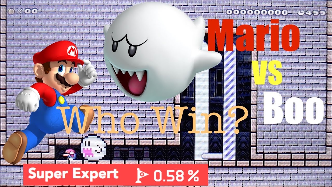[GAMEPLAY 27] Nintendo Super Mario Maker 3ds Mario VS Boo Who Win? 0.58 ...