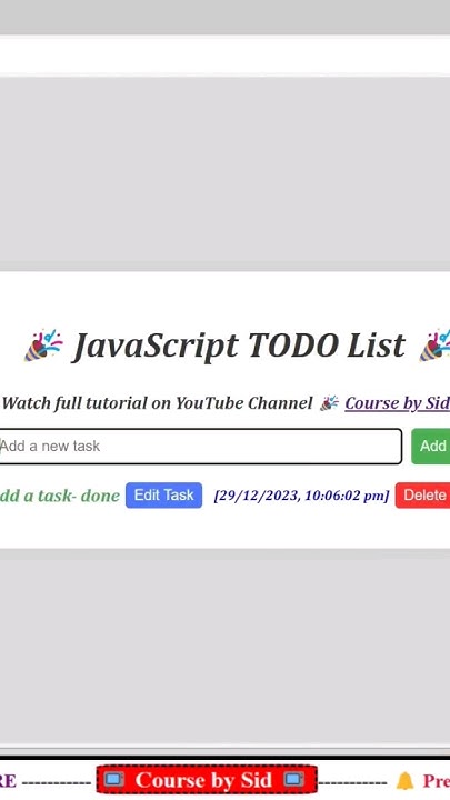 Watch Full tutorial of Todo list in HTML CSS JavaScript on this YouTube ...