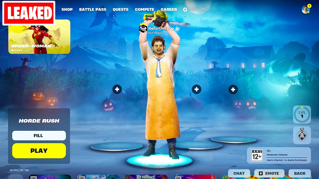 NEW Leatherface Fortnite Skin, Emote & All Cosmetics Leaked - YouTube