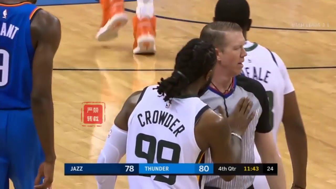 Steven Adams Wanna Fight Jae crowder After Getting Elbowed！ YouTube ...