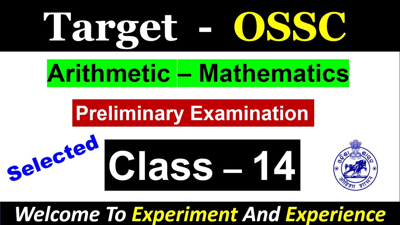 OSSC Arithmetic 10th standard Class_14 | #ossc #osscexam - YouTube