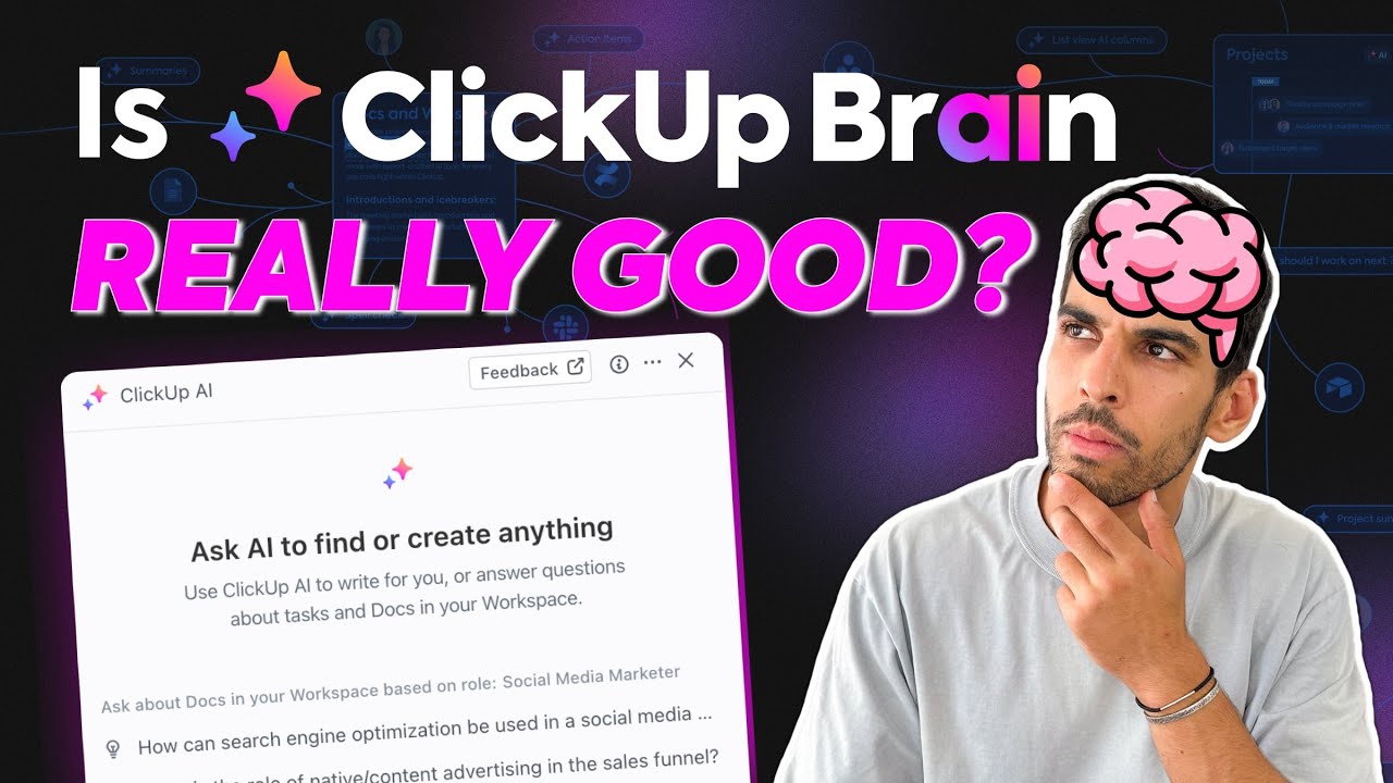 ClickUp Brain (AI): Step-by-Step Tutorial & Review - YouTube