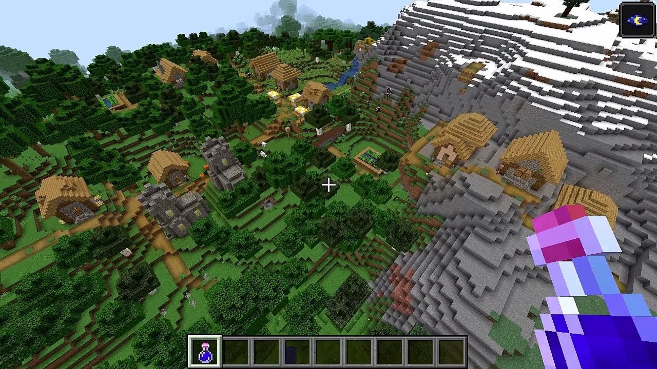 Minecraft 1.14 Seed 113: New forest village at spawn and shipwreck ...