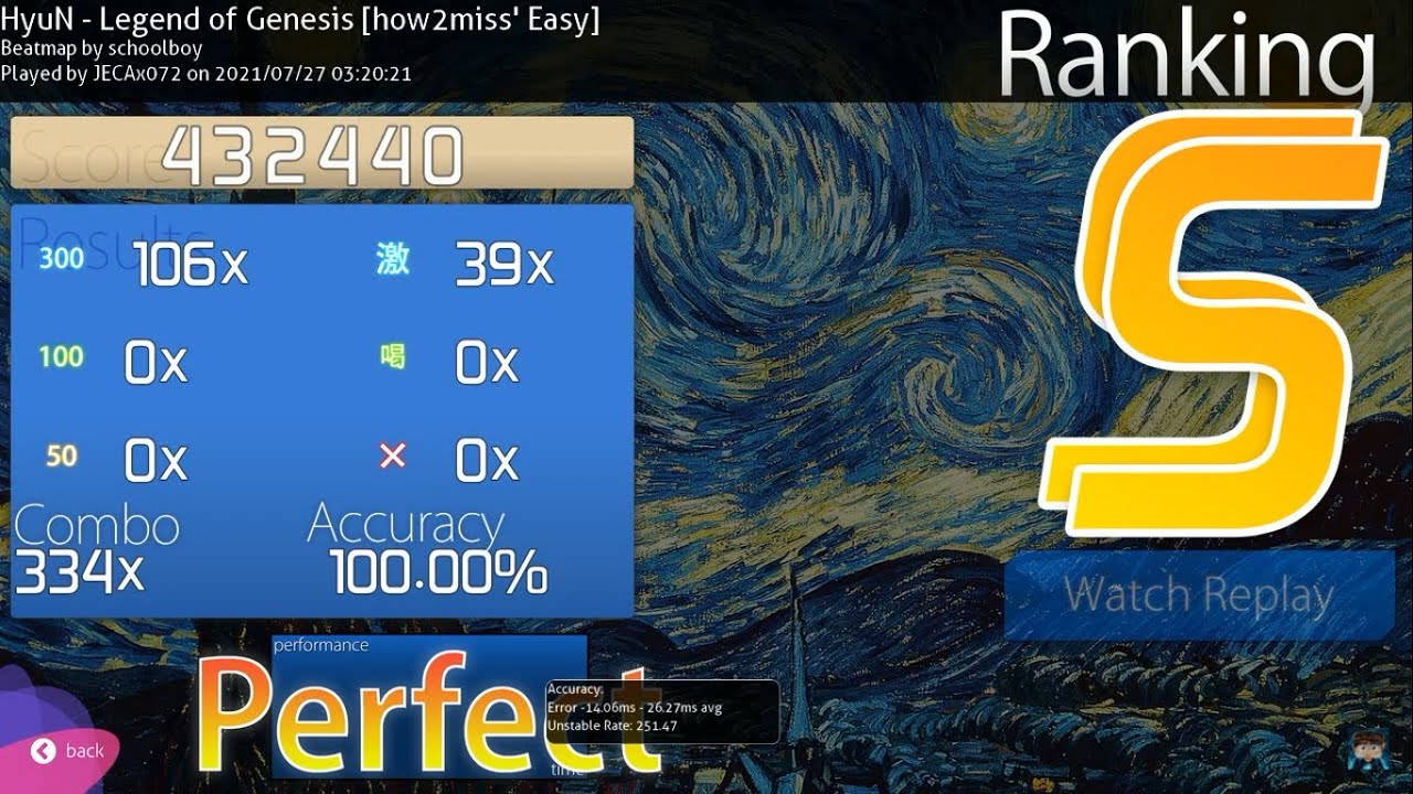 OSU! // HyuN - Legend of Genesis (how2miss'Easy) // Ranking SS // 100. ...