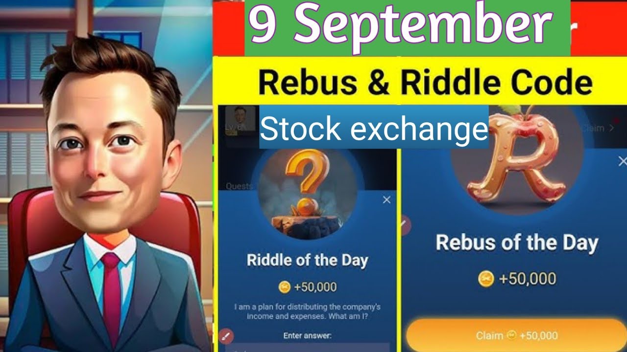 X Empire Today Riddle and Rebus with Stock Exchange 9 September | X ...