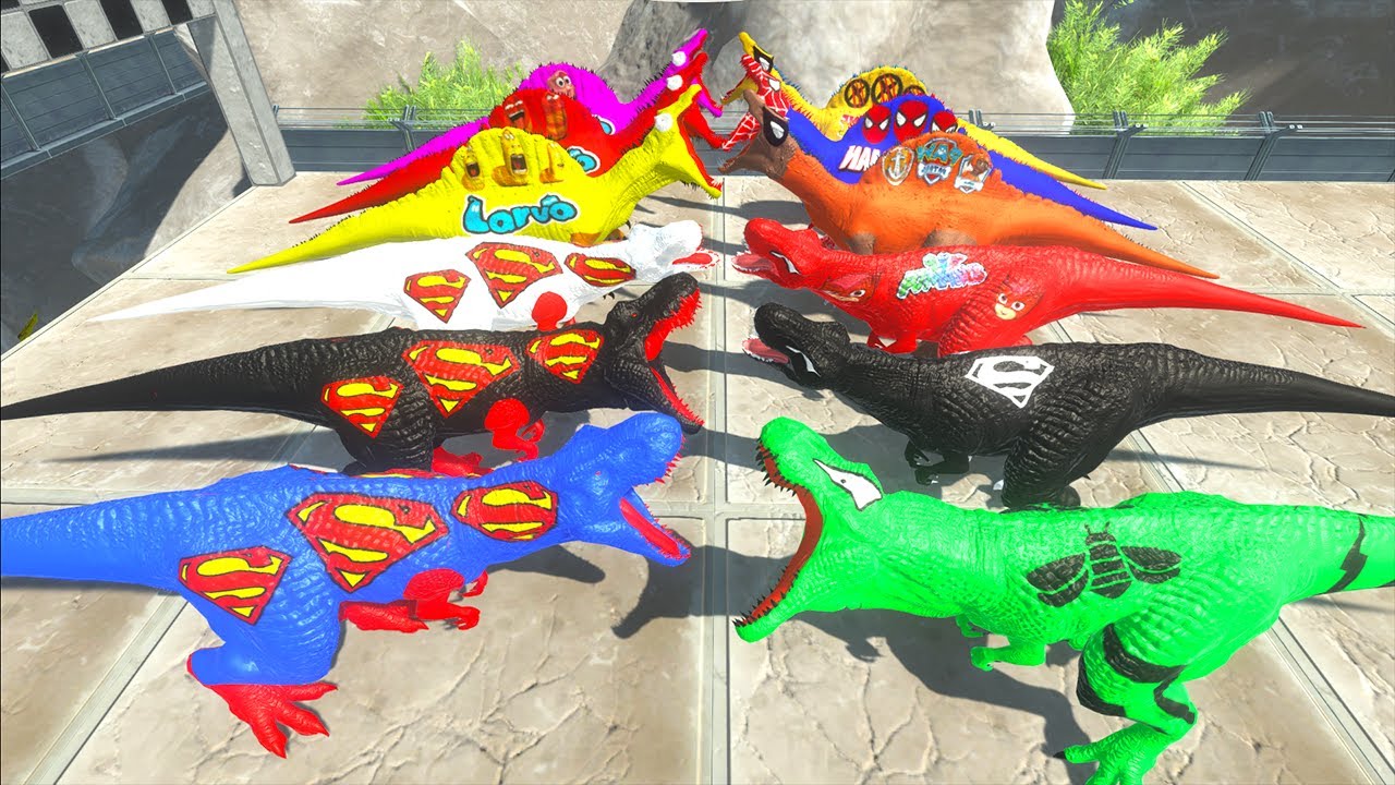 Race Championship Dc Comics Trex Superheroes Vs Dimetrodon Jurassic ...