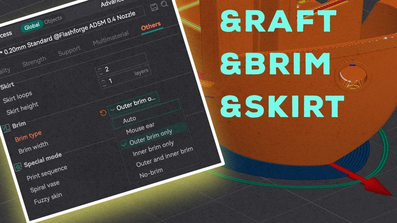 Rafts, Brims, and Skirts O My! | 3D Printing Basics - YouTube