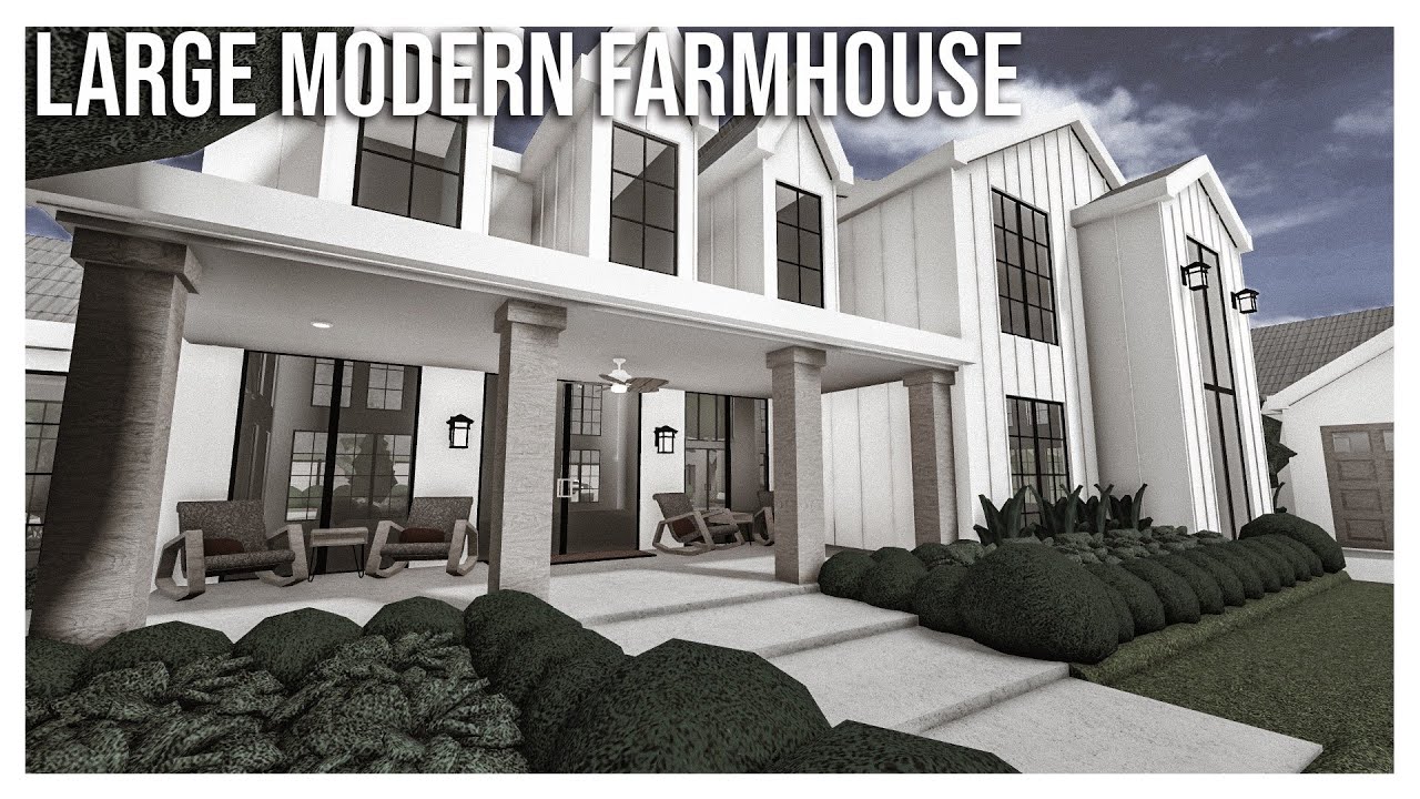 ROBLOX | Bloxburg: Large Modern Family Farmhouse Speedbuild | Part 2/3 ...