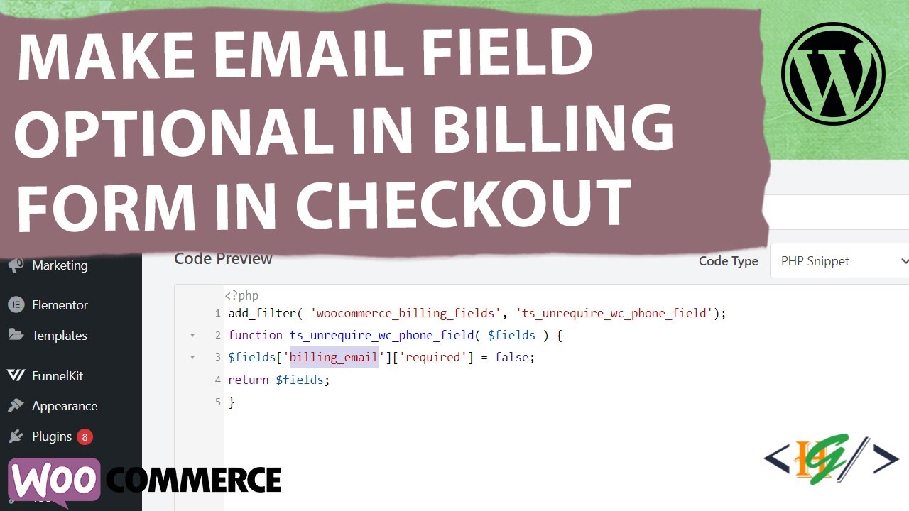 How to Make Email Field Optional in WooCommerce Checkout in WordPress ...