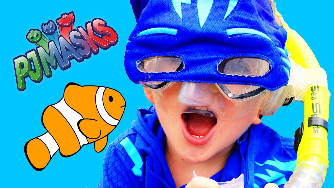 PJ Masks CATBOY NOT AFRAID OF WATER! Catboy Sees Tropical Fish ...