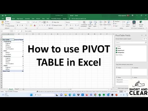 Use Pivot Table | How to use pivot table in Excel | Easy steps - YouTube