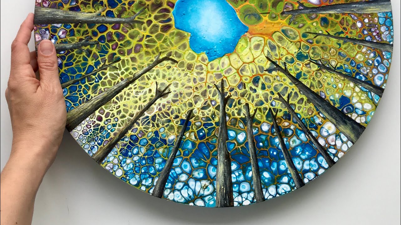 #120 TREE ACRYLIC POUR PAINTING TUTORIAL - fluid art inspiration - YouTube