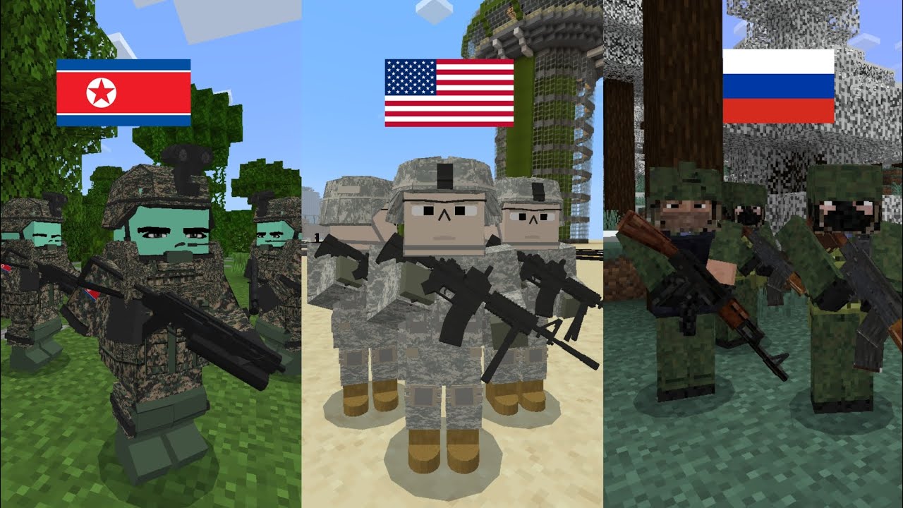Russian, Korean, America army addon Minecraft pe | best army add-on ...