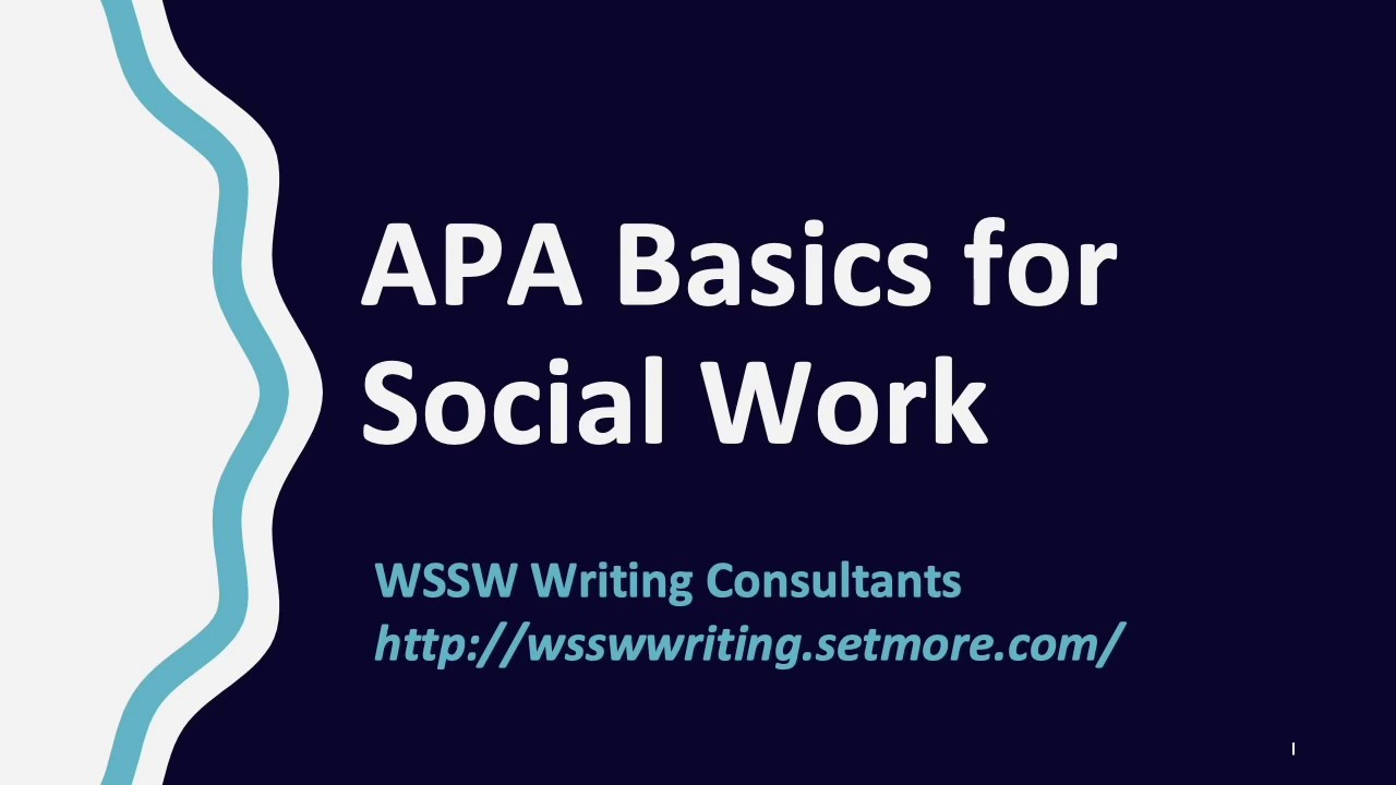 APA Basics for Social Work - YouTube
