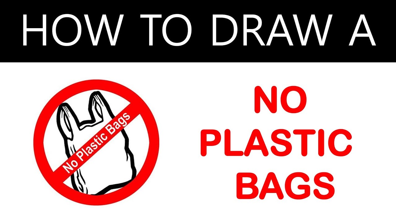 How to draw a no plastic bags / stop plastic Bags/ no plastic Bags ...