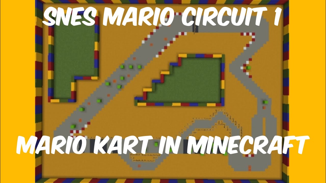 SNES Mario Circuit 1 in Minecraft! Mario Kart Minecraft #2 - YouTube