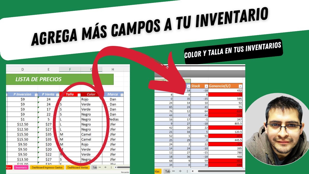 ¡Plantilla de Excel para Ropa! 👚👕 Agrega Talla, Color y Más ...