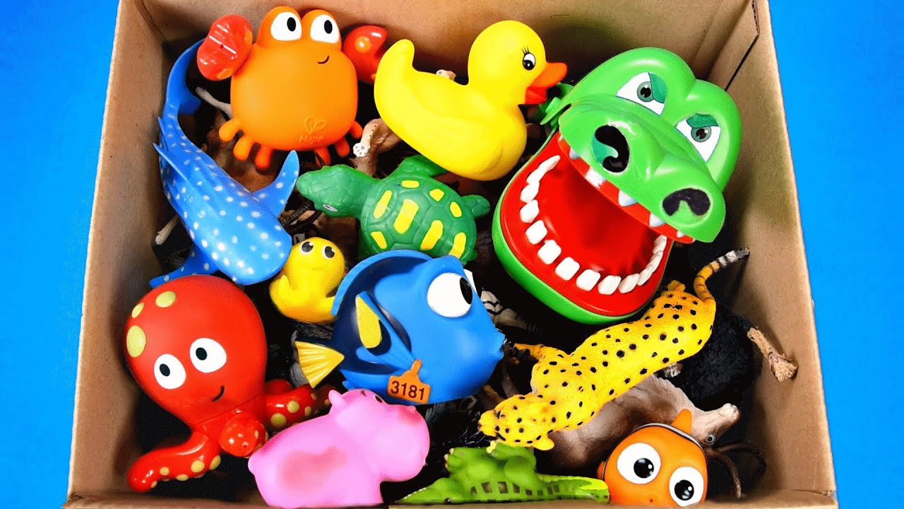 Zoo Animals Toys Box - Learn Animal Names And Fun Facts For Kids - YouTube