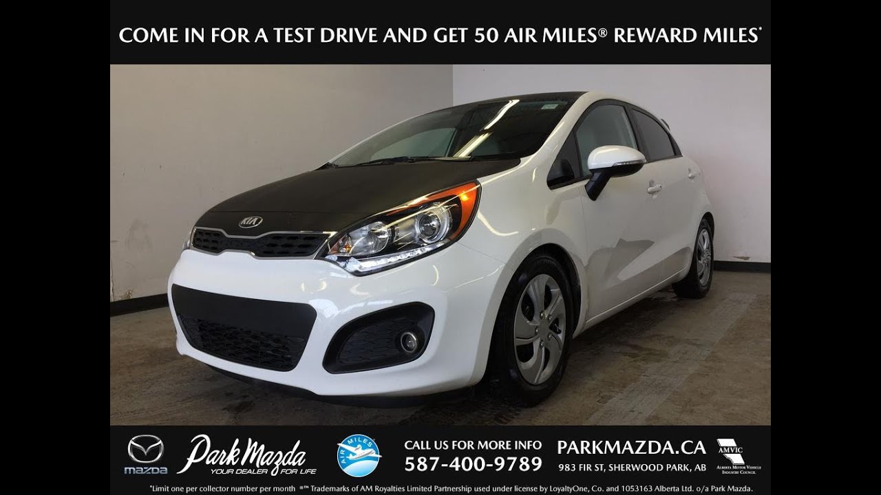 WHITE 2014 Kia Rio Review Sherwood Park Alberta - Park Mazda - YouTube