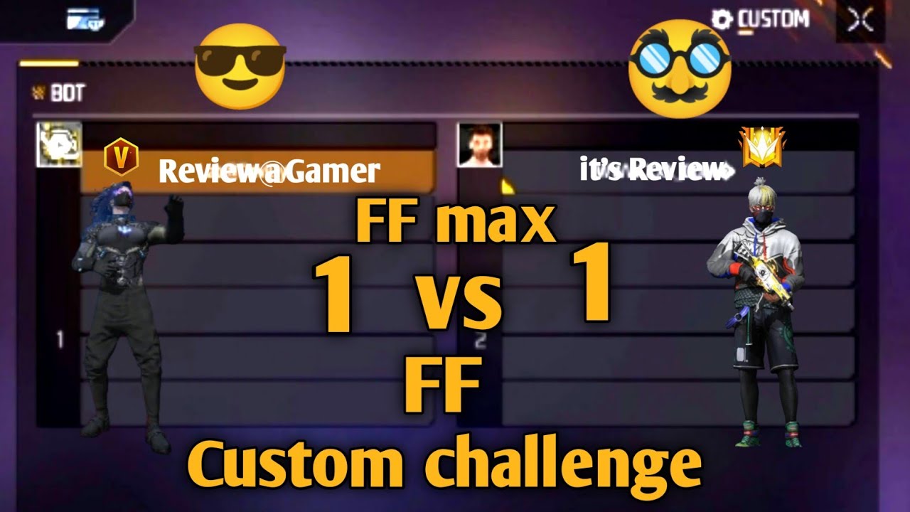 Real review Gamer and fack review gamer ar 1vs 1 custom challenge in ff ...