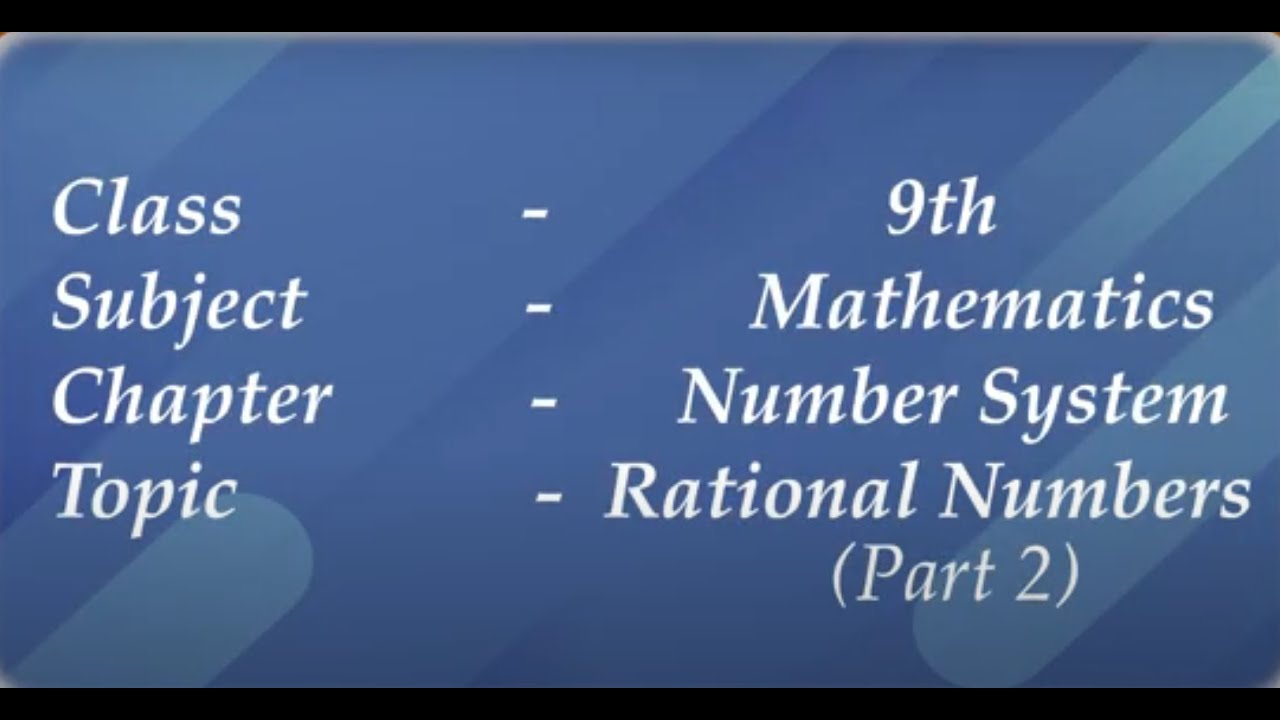 Number System Rational Number Part-2 - YouTube