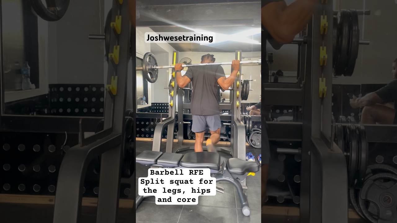 Barbell RFE Split squat for the legs, hips and core - YouTube