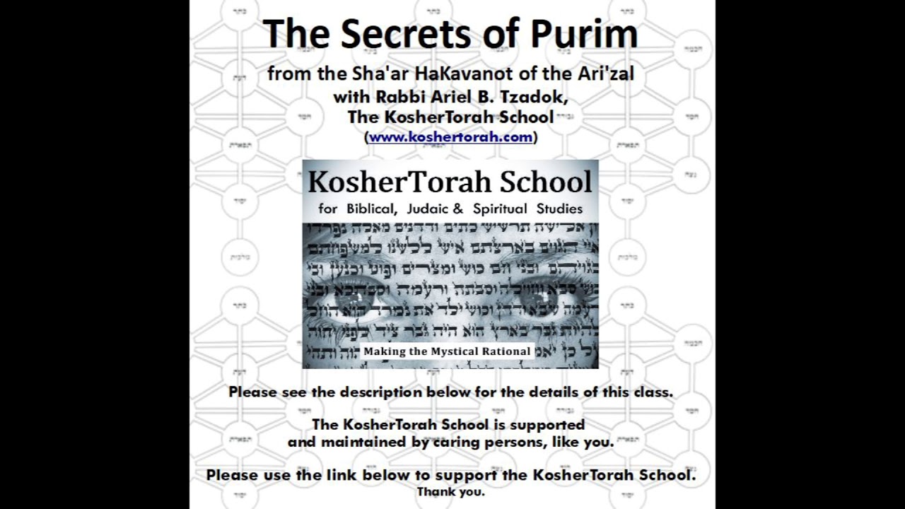 The Secrets of Purim from the Sha'ar HaKavanot of the Ari'zal - YouTube
