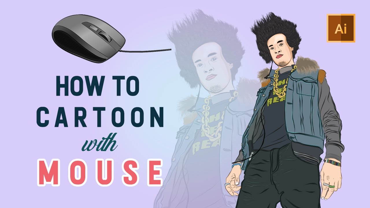 How To Cartoon Yourself With Mouse Speedart Adobe Illustrator Tutorial ...