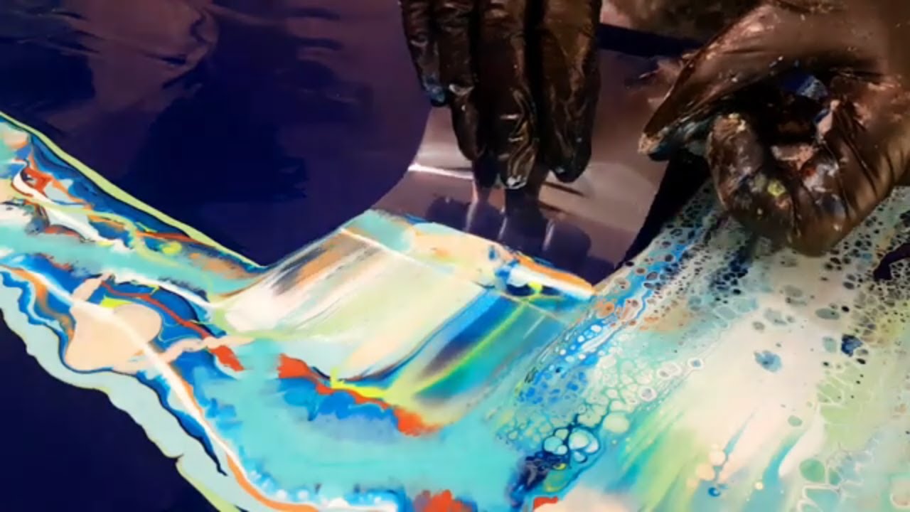 Vibrant Swipe Pour/Inverted/Ghost Swipe Acrylic Pouring - YouTube