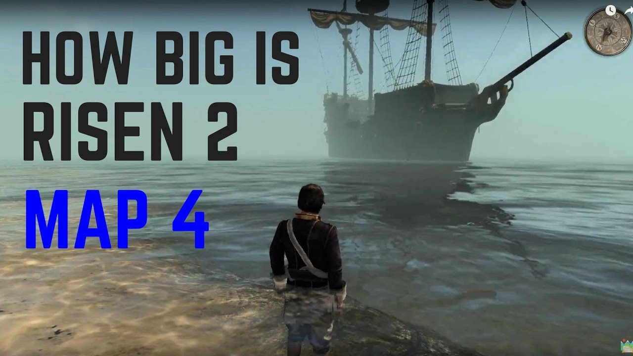 HOW BIG IS THE MAP in Risen 2? (Map 4) Walk Across the Map - YouTube
