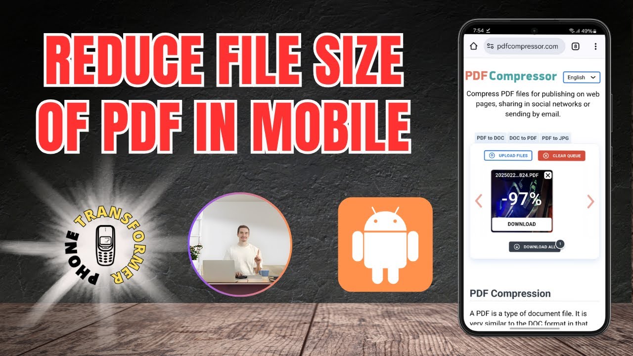 How to Reduce File Size of PDF in Mobile - Simple Steps - YouTube