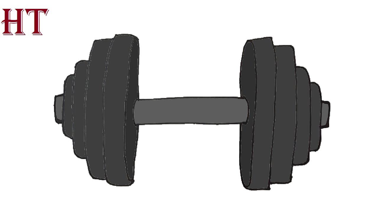 How to draw a Dumbbell easy Step by Step - YouTube