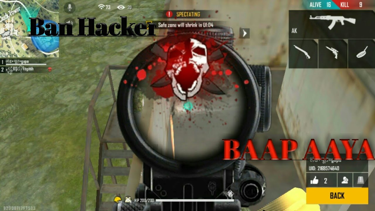found hacker in duo vs duo match, headshot hack, wall hack, free fire ...