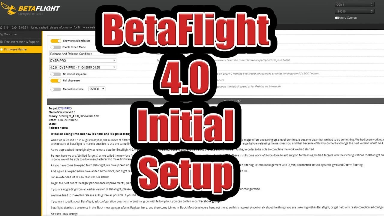 Betaflight 4.0 - Initial Setup Guide - YouTube