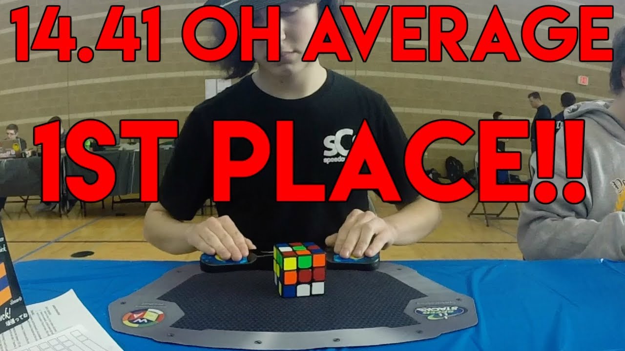 14.41 Official 3x3 One Handed Average | 1st Place at SCC Winter 2018 - YouTube