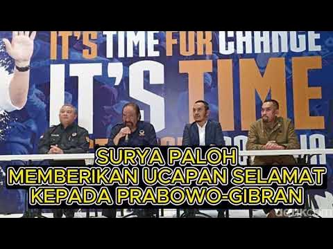Surya Paloh Memberikan Ucapan Selamat Kepada Prabowo - Gibran - YouTube