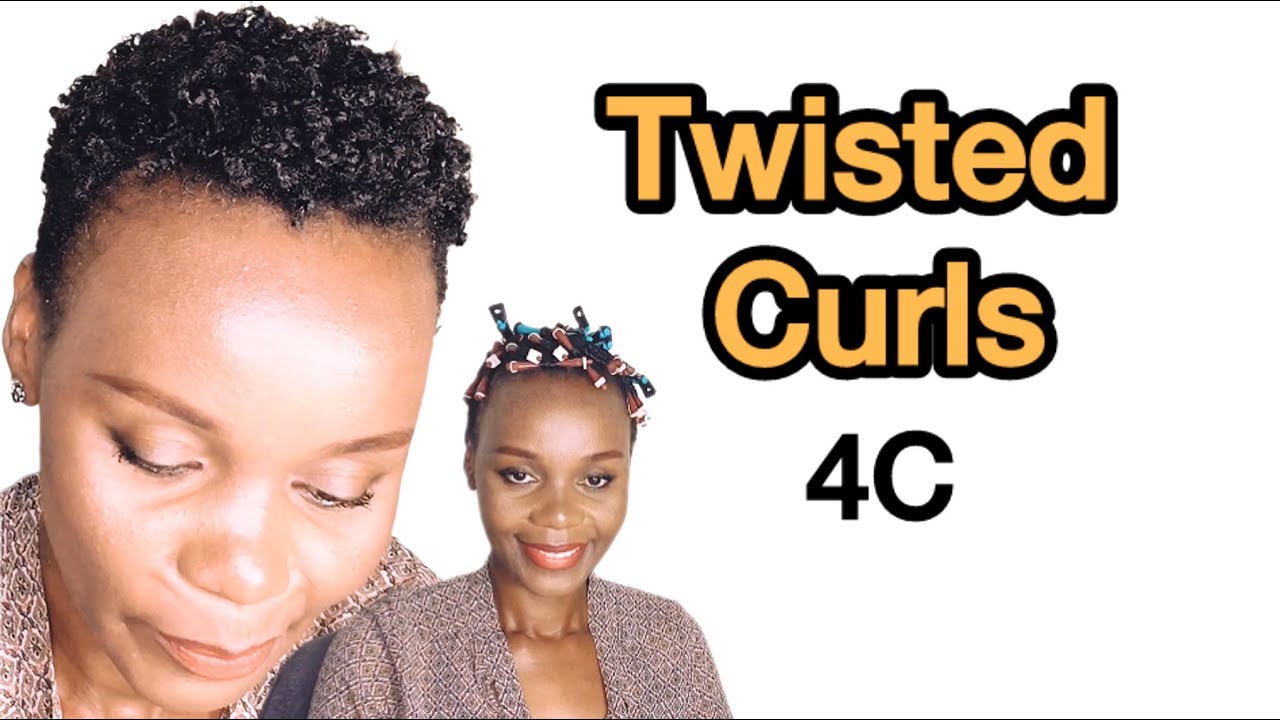 Twist Out Curls with Perm Rods Short Tapered 4c Hair - Very DEFINED Curls Afro Hair 4c! - YouTube