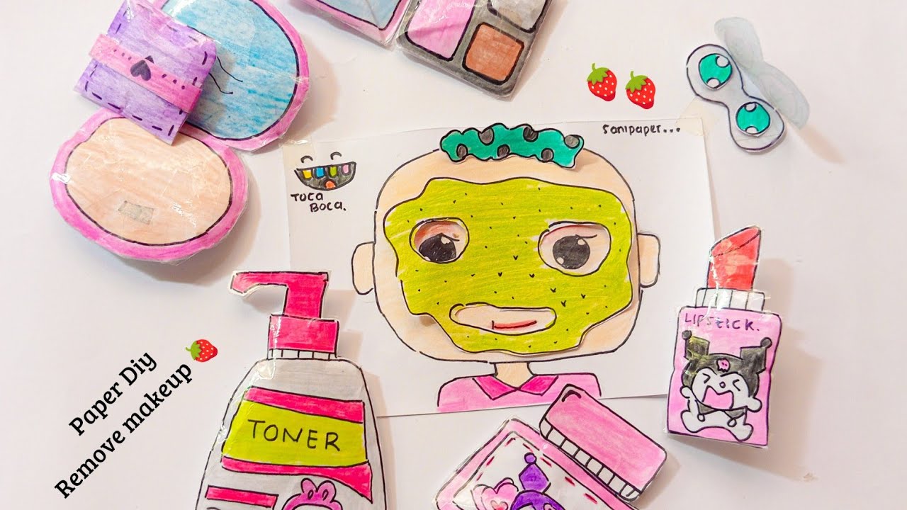 🌸 paper diy 🌸 Remove makeup + makeup🍓 - YouTube