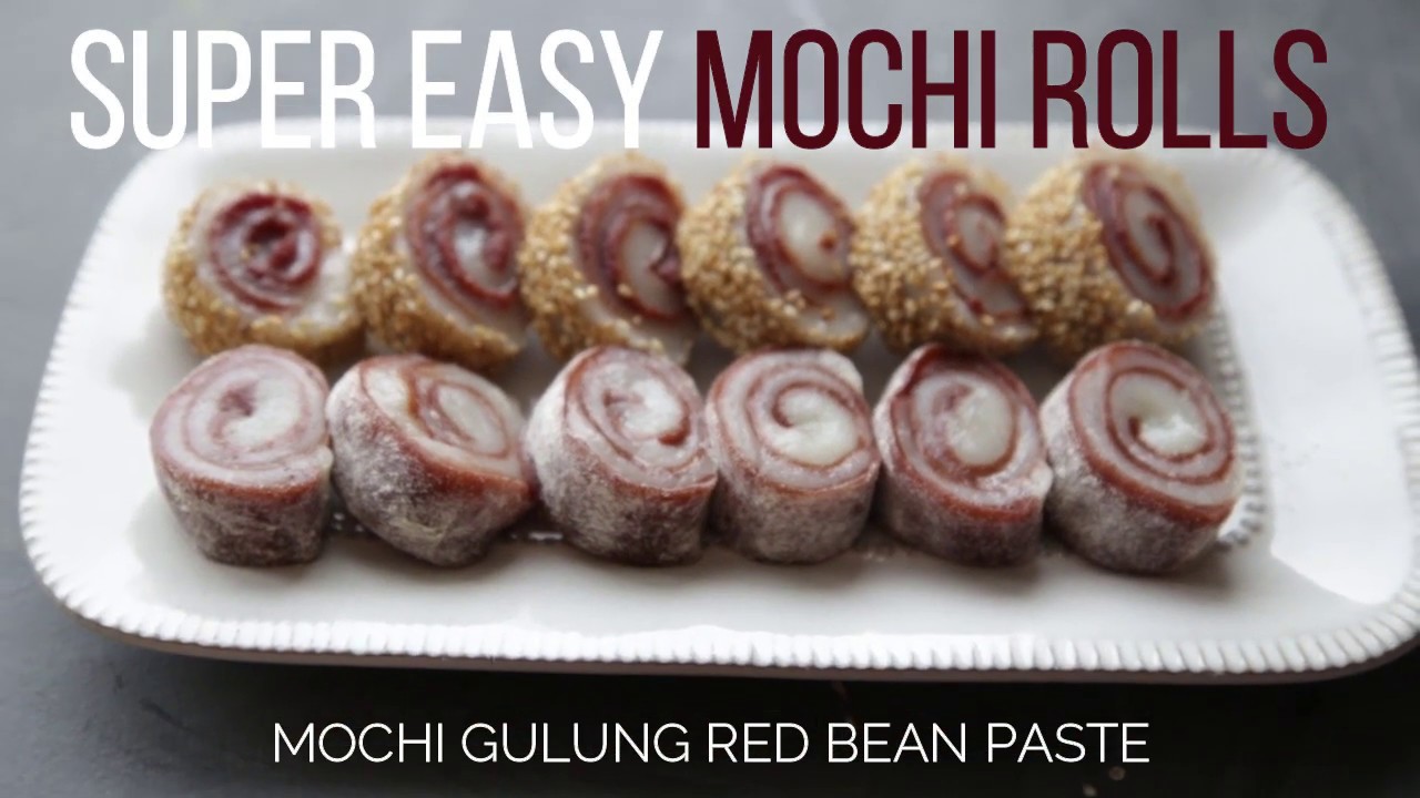 Mochi Gulung (Steamed Mochi Rolls with Red Bean Paste) - YouTube