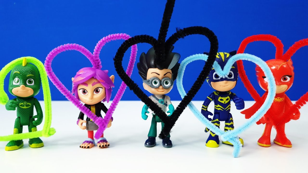 Pj Mask Toys Learn Colors With Hearts - Angry Kevin Loves Rip - YouTube