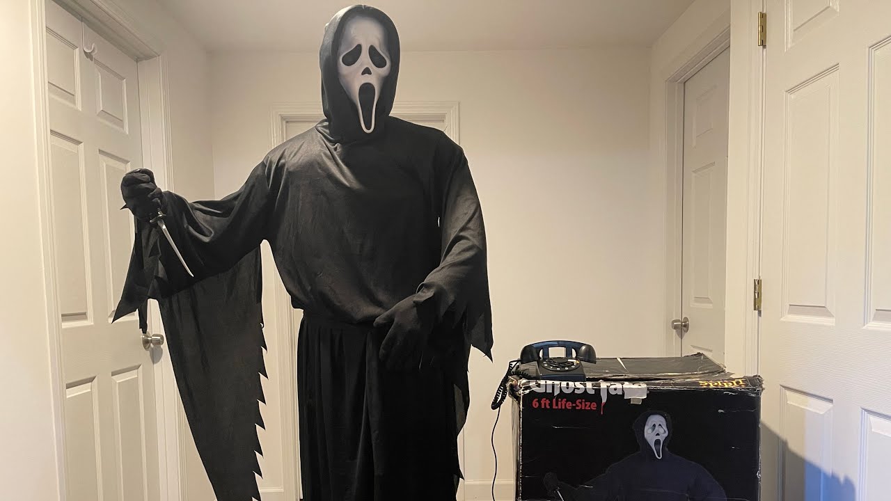 Gemmy life size Ghost Face Spirit Halloween 2011 - YouTube