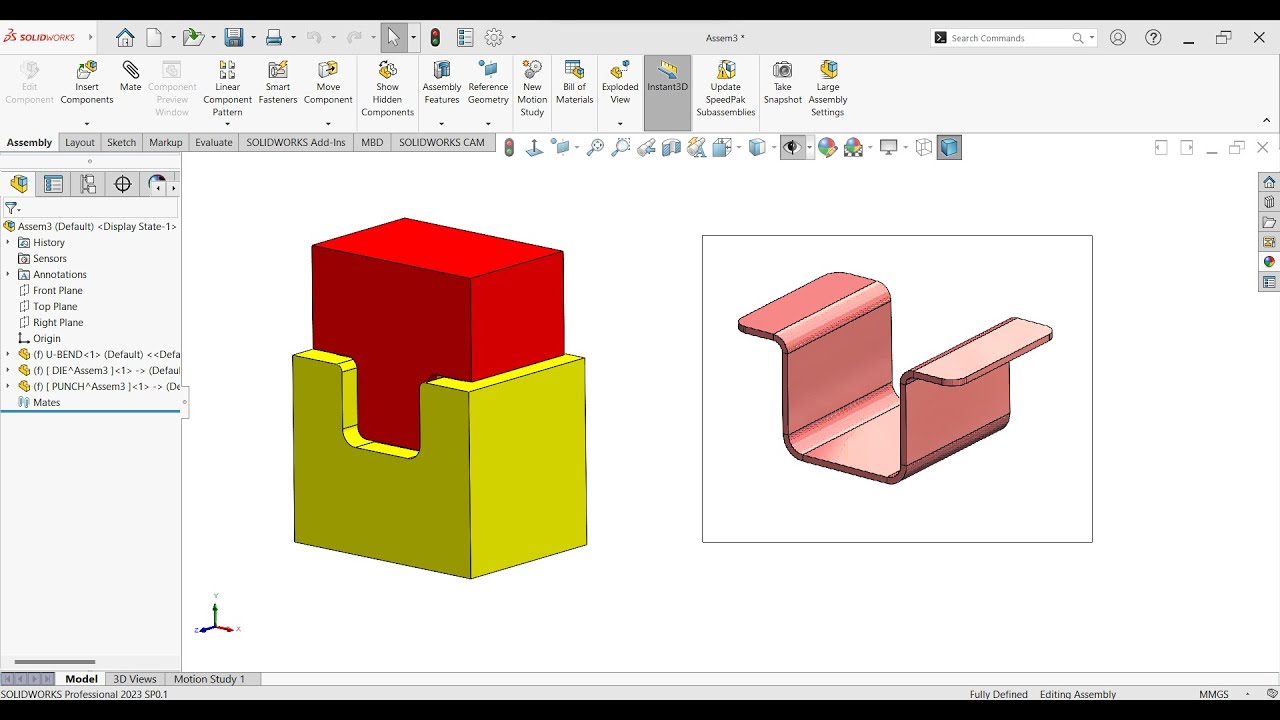 How to design a Punch & Die in Solidworks | Form Tool | - YouTube