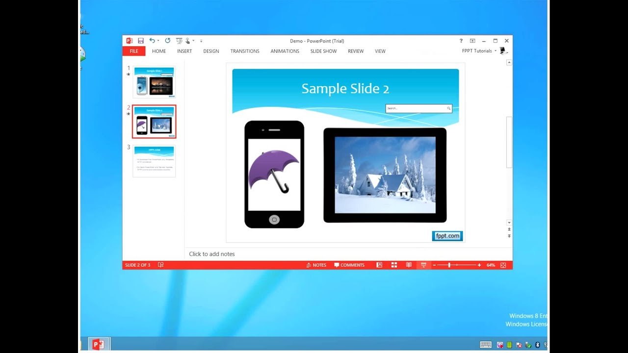 How To Add Push Effect in PowerPoint 2013 - YouTube