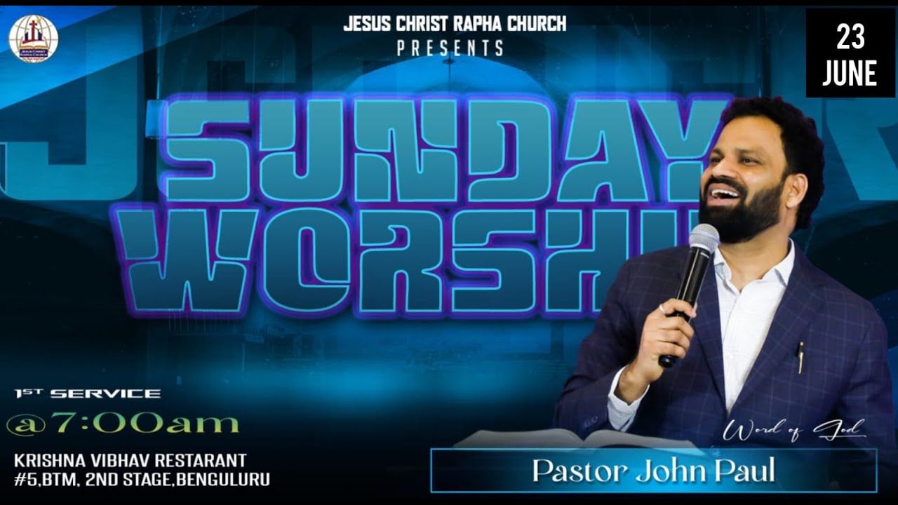 JCRC SUNDAY 1st TELUGU WORSHIP 23/06/24@BTM LAYOUT,WORD ON BREAK OF ...